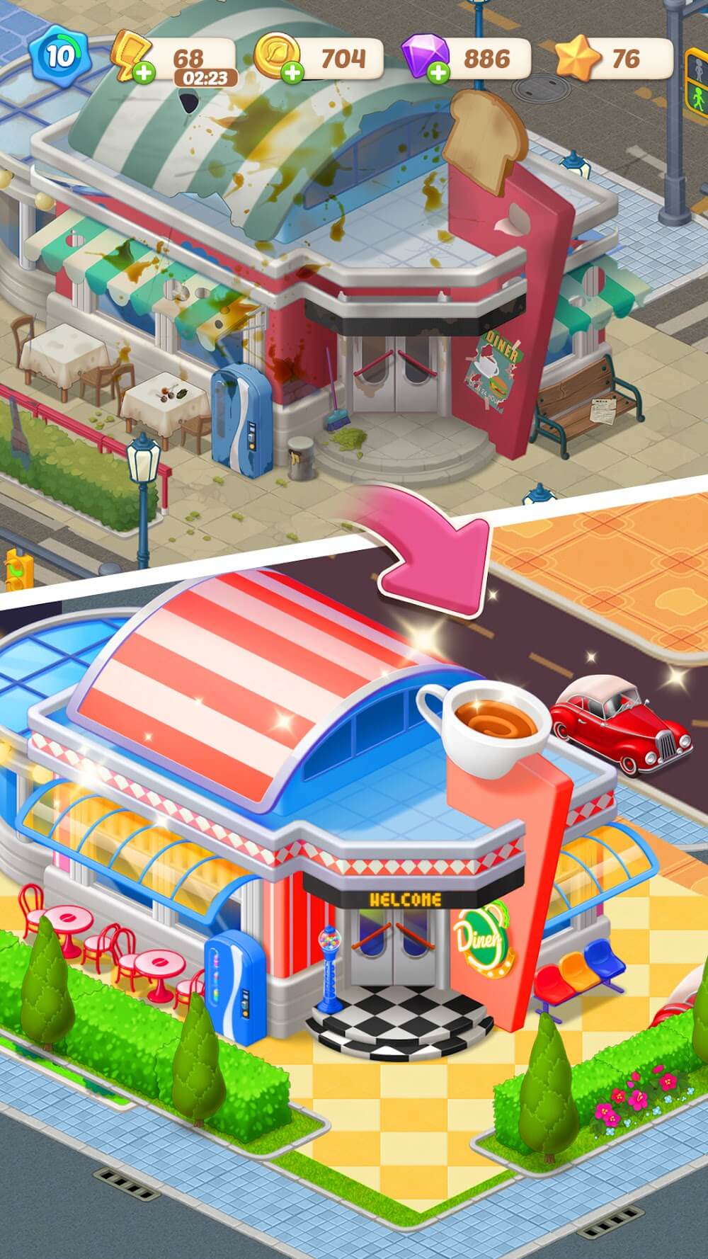 Happy Merge Cafe v1.0.50 MOD APK (Unlimited Money)